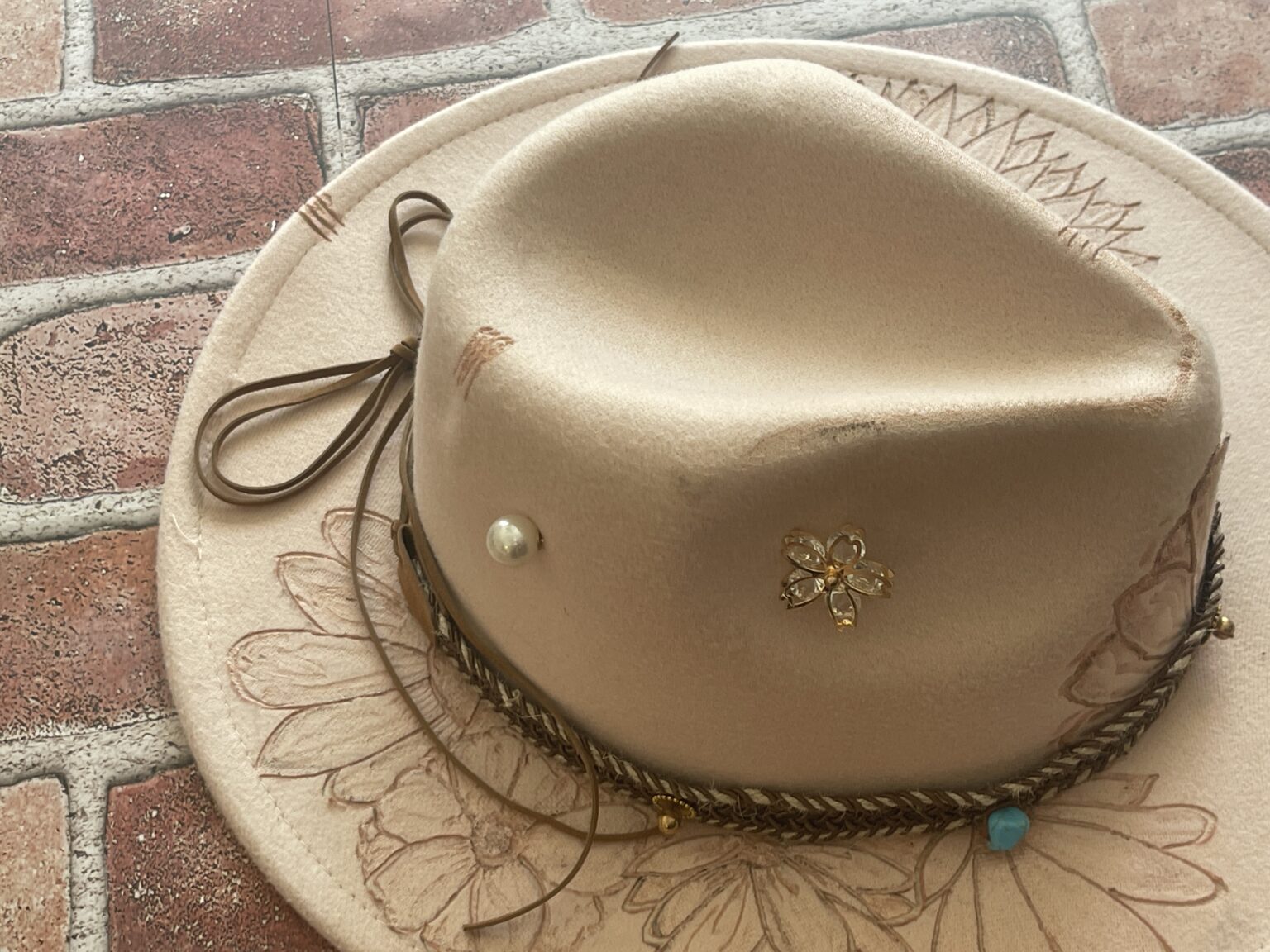 Hand Burned Hats - Love Wine and Beach